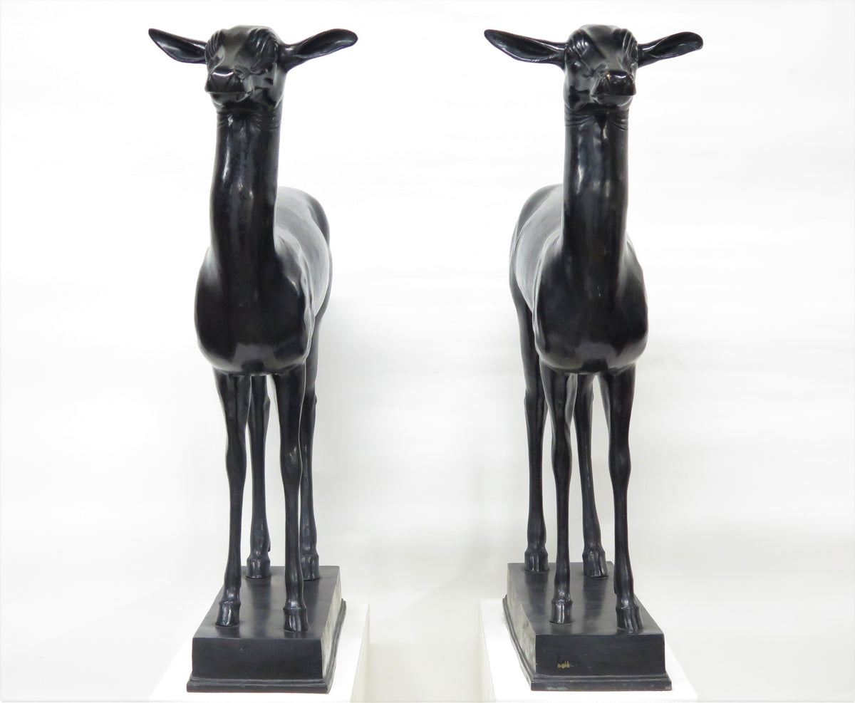 Bronze Pompeiian Fallow Deer / PAIR – Nick Brock Antiques