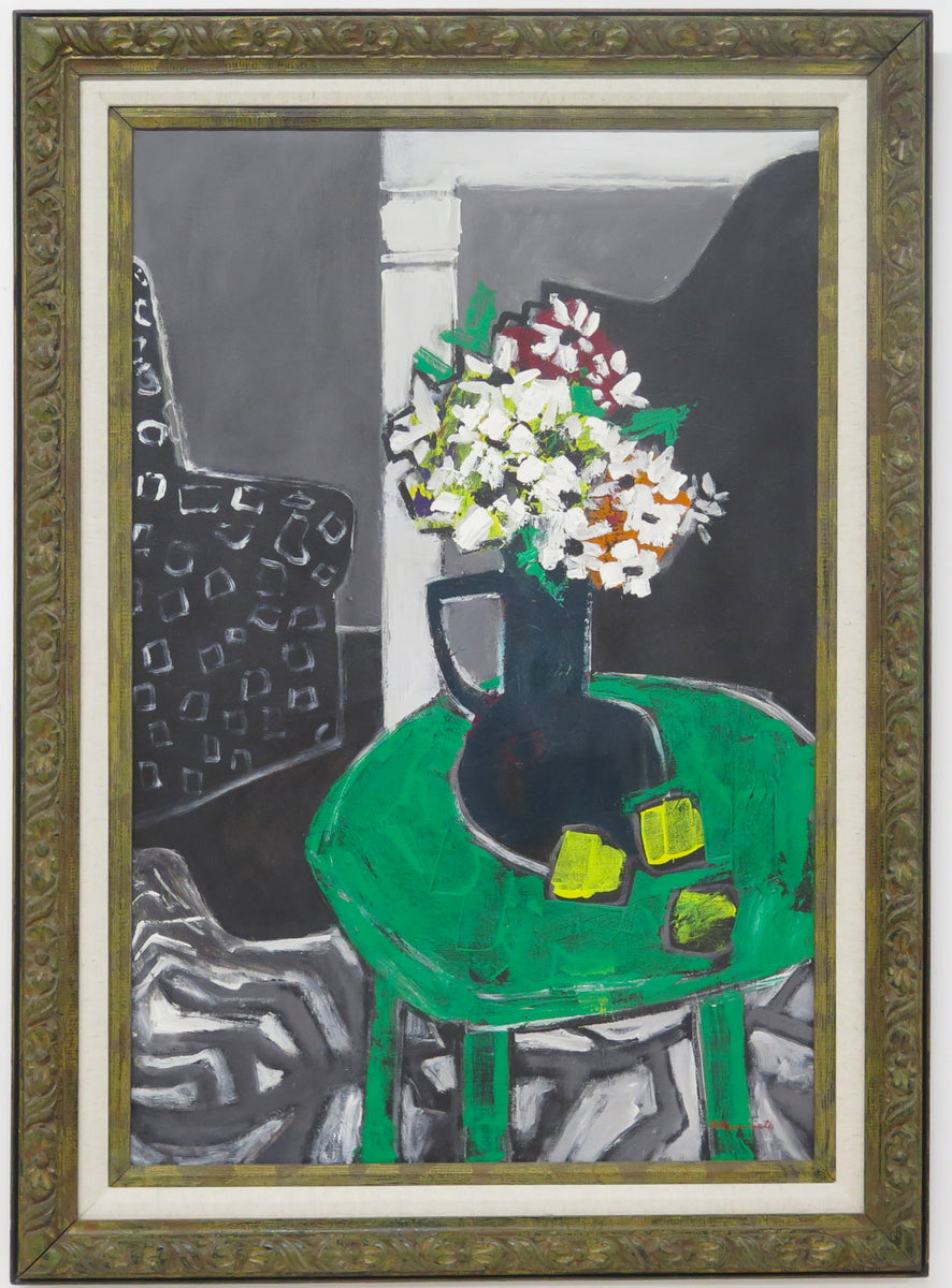 Modernist-Style Oil on Canvas Still Life – Nick Brock Antiques