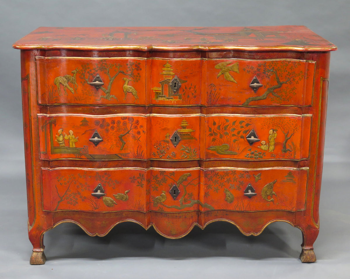 A Continental Red Chinoiserie Decorated Chest – Nick Brock Antiques
