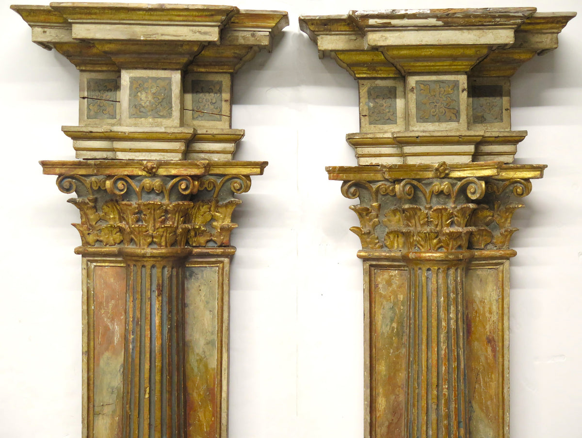 Pair of Italian Neoclassical Giltwood and Polychrome Columns – Nick ...