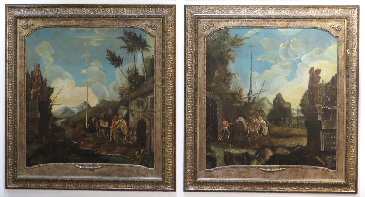Set of Four Allegorical Paintings – Nick Brock Antiques