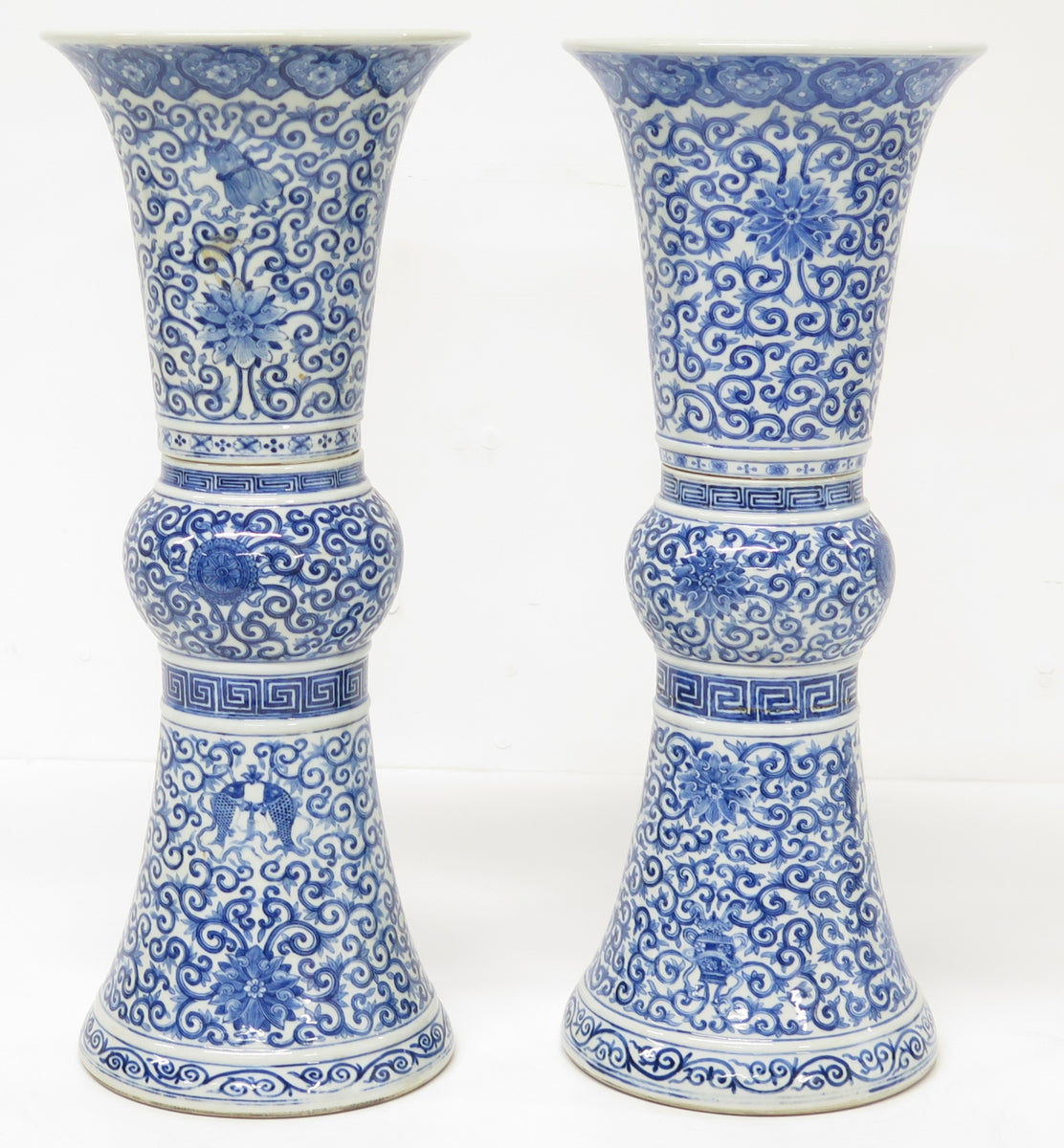 A Chinese Two-Piece Blue and White Gu Vases – Nick Brock Antiques