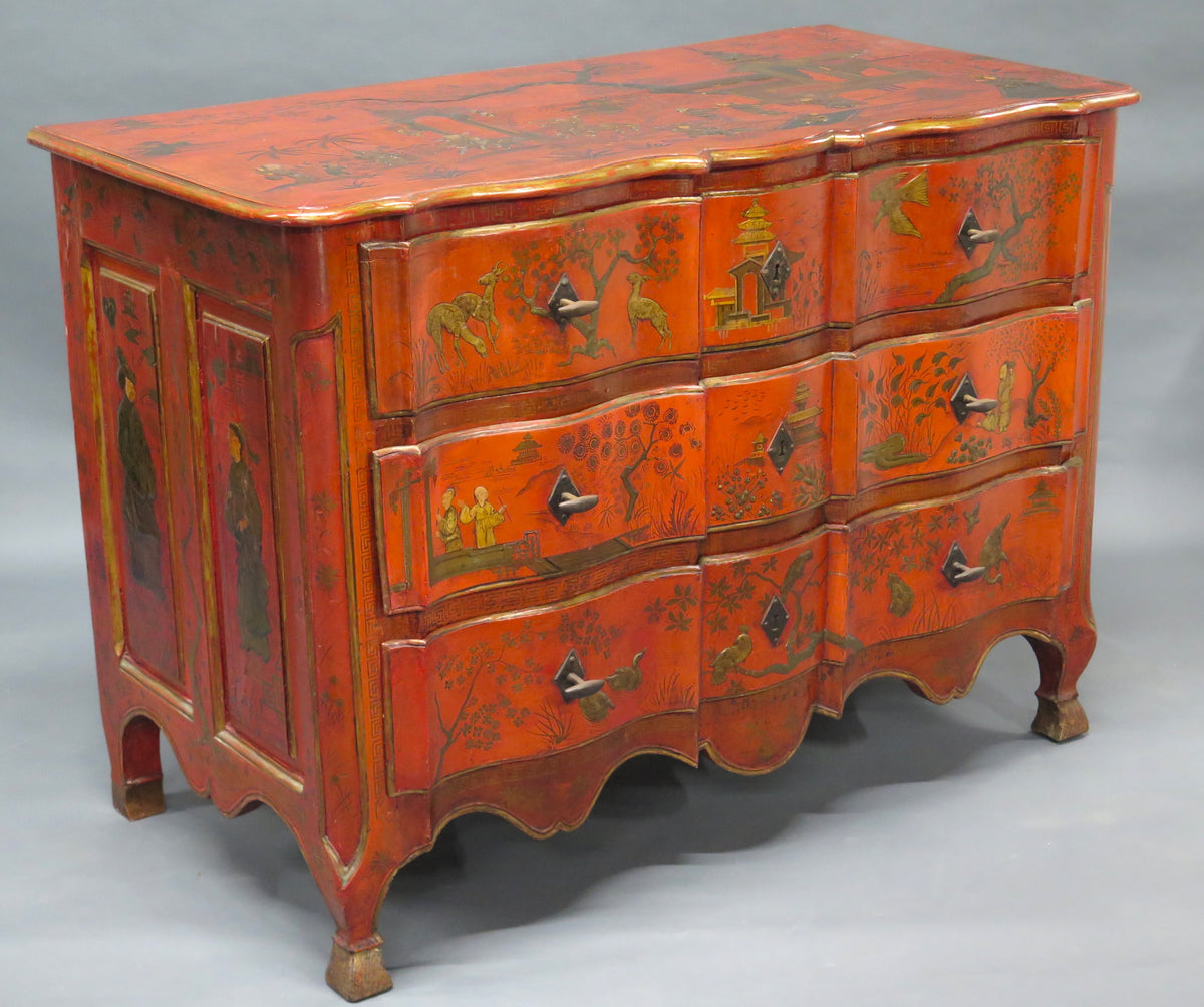A Continental Red Chinoiserie Decorated Chest – Nick Brock Antiques