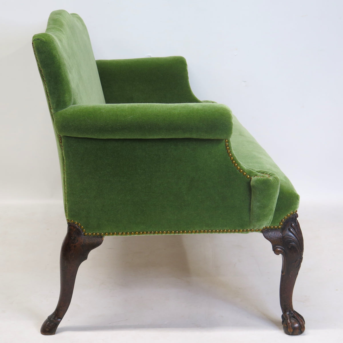 Early George II Settee, circa 1730s, in Moss Green Mohair Velvet – Nick ...