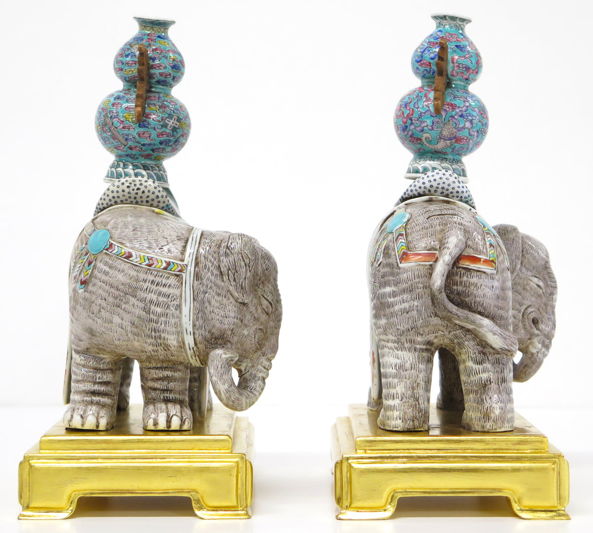 Pair of Chinese Export Elephant Form Enameled Incense Holders – Nick ...