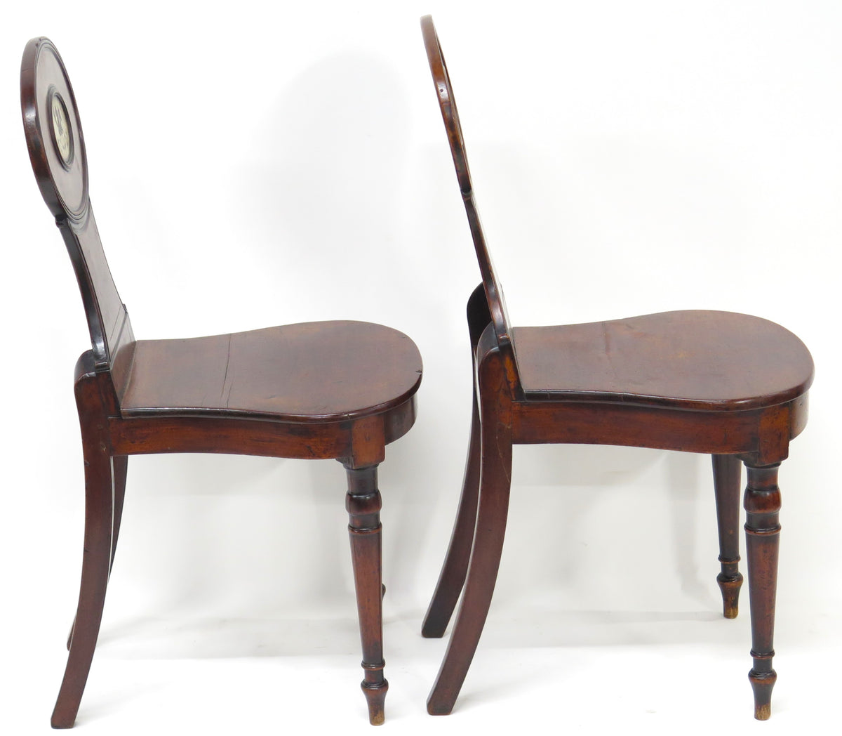 A Pair of English Regency Mahogany Hall Chairs – Nick Brock Antiques