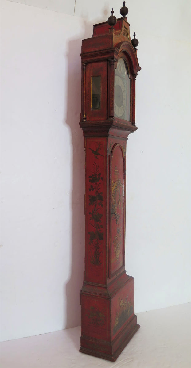 Georgian Longcase Clock with Red Chinoiserie Decoration – Nick Brock ...